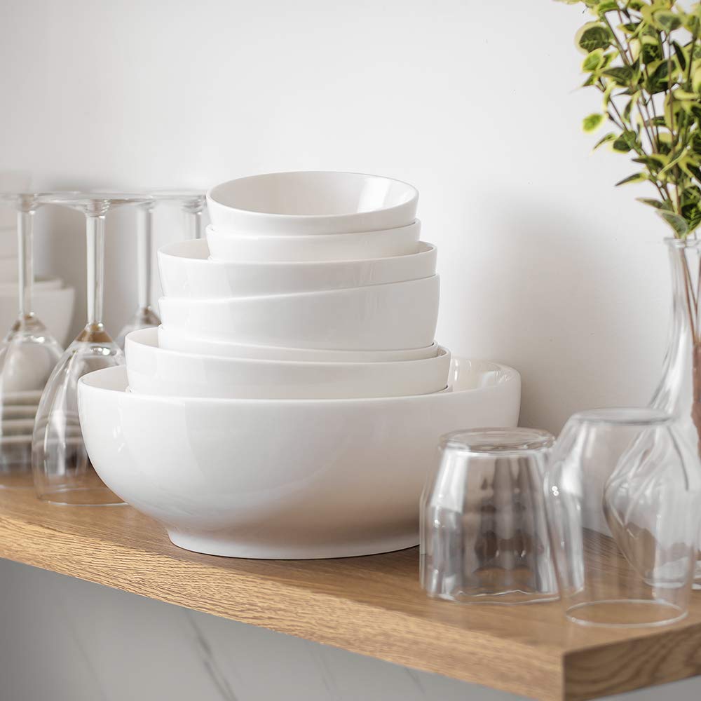 DOWAN Soup Bowls, 39 Ounce Large Salad Cereal Bowls, 4 Packs Stackable ...