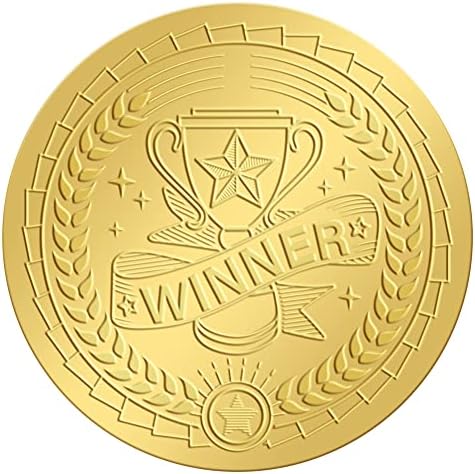 Amazon.com: CRASPIRE 2" Gold Foil Sticker Medal First Place 100pcs ...