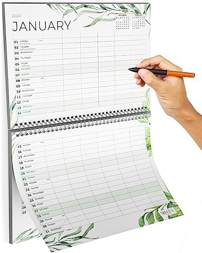 Large Wall Calendar Undated - Three Monthly Dry Erase Reusable Wall ...