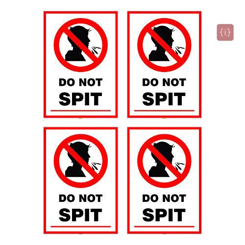 ISEE 360® Do Not Spit Sticker Combo Caution Warning Office Business ...