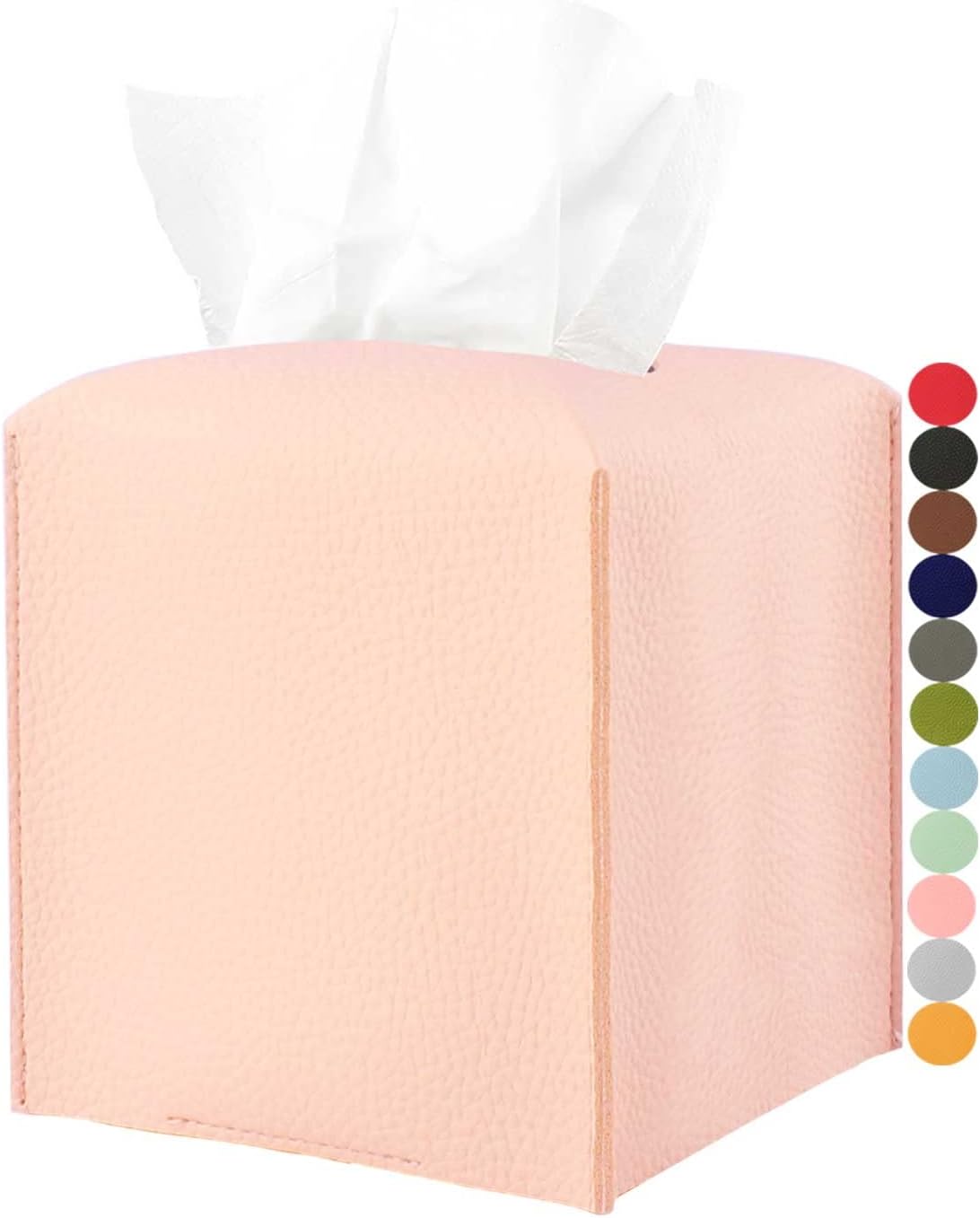 Amazon.com: ALELION Pink Tissue Box Cover Square - Thick Wooden Tissue ...