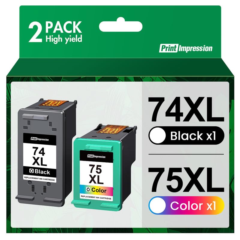 Amazon.com: 74 75 XL Ink Cartridge Remanufactured Replacement for HP 74 ...