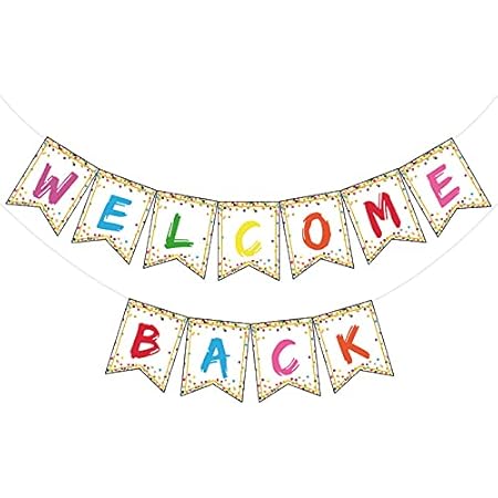 Losuya Colorful Welcome Back Bunting Banner Back to School Flags ...