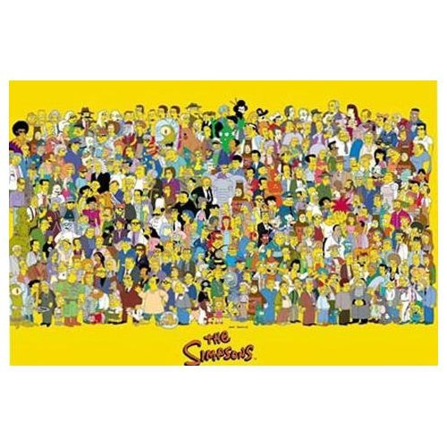 The Simpsons Full Cast Characters Paper Poster Measures 36 X ...