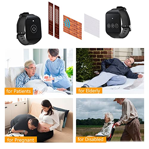 Cuifati Wireless Calling System for Old, RF Wireless Watch Call Bell ...