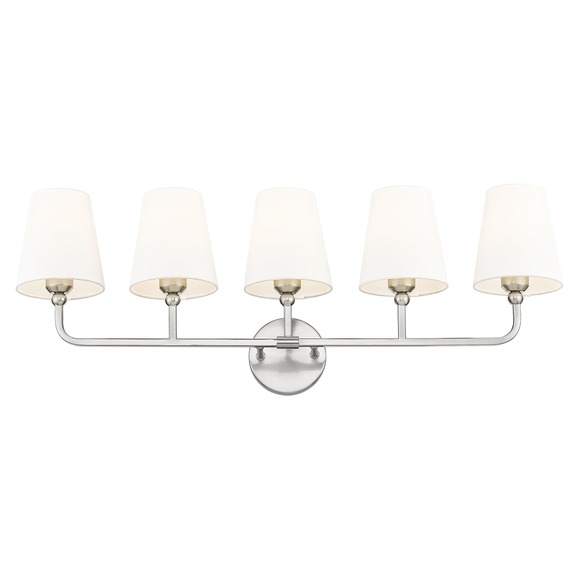 METWET Bathroom Light Fixtures, 5 Light Brushed Nickel Vanity Lights ...