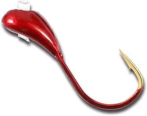 Amazon.co.jp: Fishing Hooks 10 Pcs Fishing Barbed Hook Red Tipped Head ...