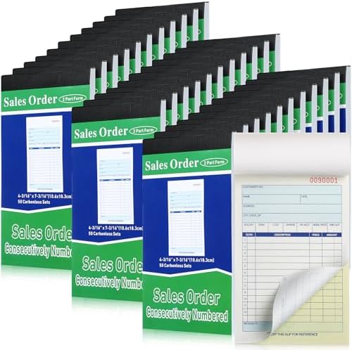 Amazon.com : Lincia 34 Pads Sales Order Book 2 Part Carbonless (White ...