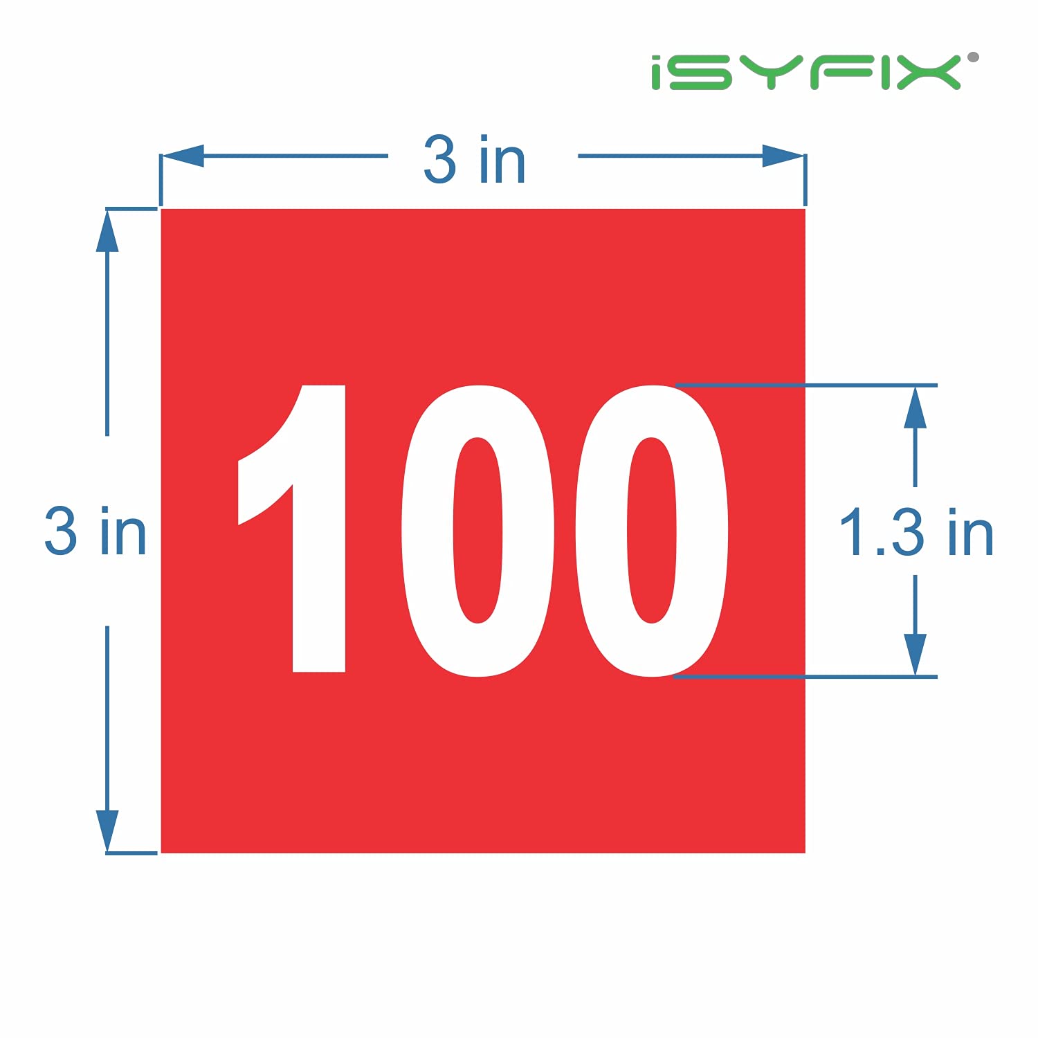 Snapklik.com : Red Consecutive Number Stickers 1 To 100, 3-inch, 1 Set ...