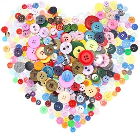 Amazon.com: Megoogo 350-400 PCS Craft Buttons Mixed Color Assorted ...