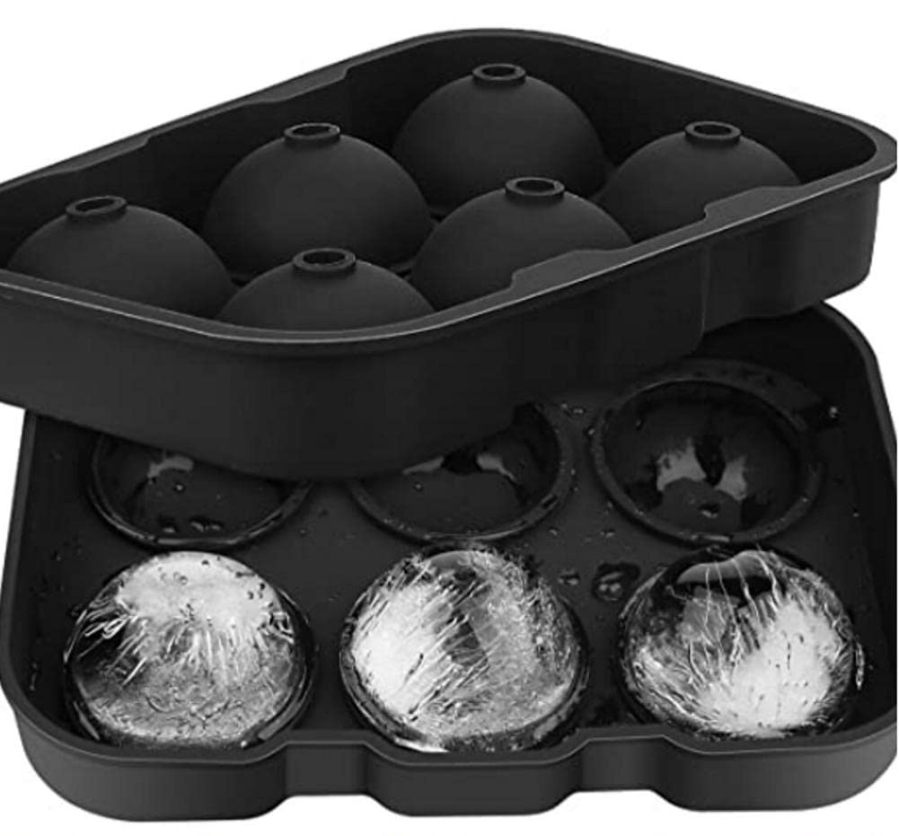 Ice Ball Maker, Round Ice Cube Tray, Ice Ball Mould, Silicone 6 x Giant ...