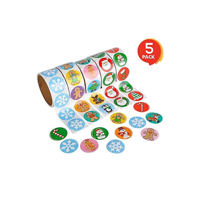 ArtCreativity Assorted Christmas Sticker Roll - 500 Christmas Stickers ...