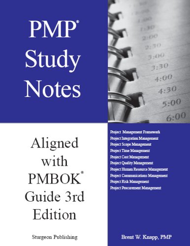 PMP STudy Notes - Aligned with the PMBOK Guide 3rd Edition : Brent W ...