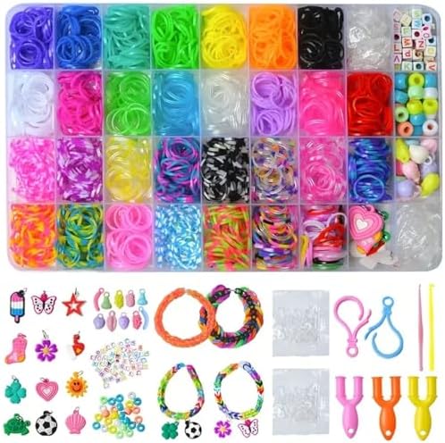 Rubber Band Bracelet Making Kit, 2500+ Pieces, Premium Quality : Amazon ...