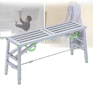 TT-YEF Multipurpose Iron Scaffolding Workbench, Foldable Ladder Bench ...
