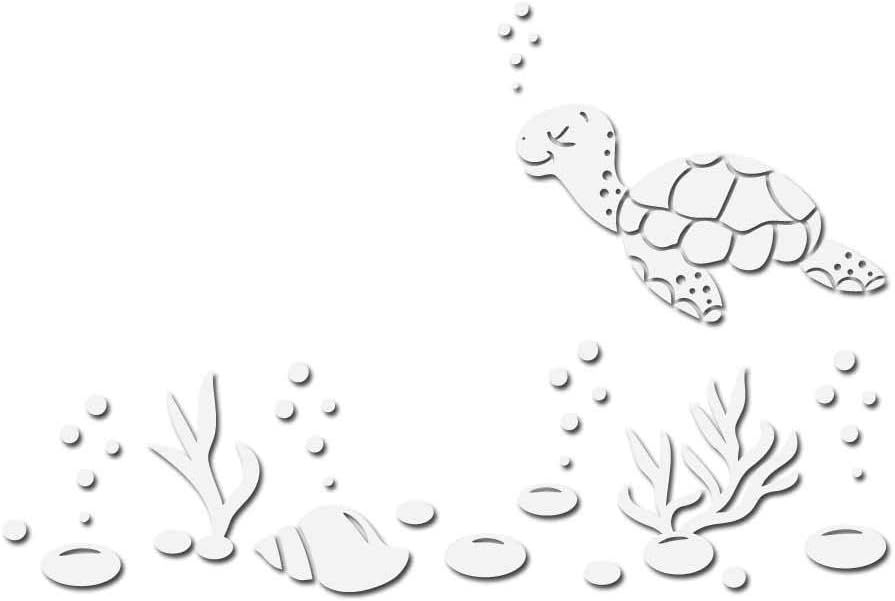 Amazon.com: Sea Turtle And Shells Decal Sticker - White 5" Vinyl Decal ...