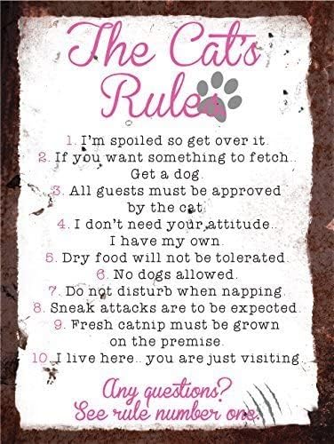 Finger prints - The Cats Rules - Vintage Metal Wall Sign : Amazon.co.uk ...