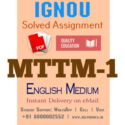 Buy MTTM1 IGNOU Solved Assignment 2020-2021 MTTM-1 PDF Copy Download ...