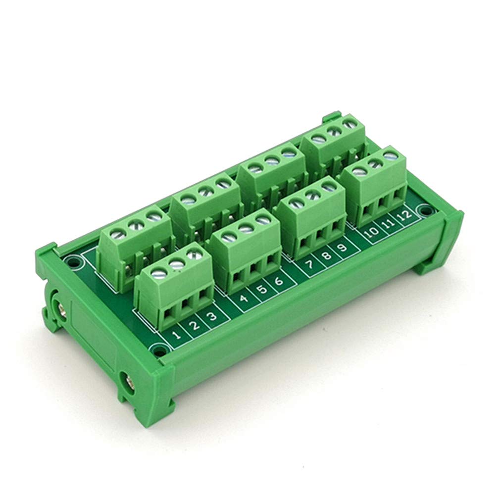 DIN Rail Mount 24A/400V 4x3Position Screw Terminal Block Distribution ...