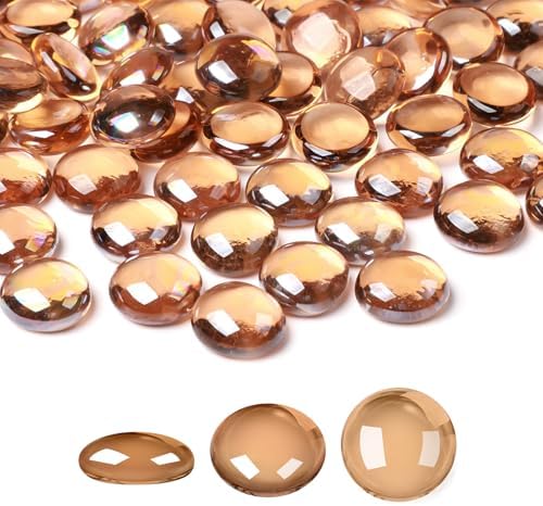 Amazon.com: SUREAM 1LB Flat Glass Marbles, Brown Decorative Marbles for ...