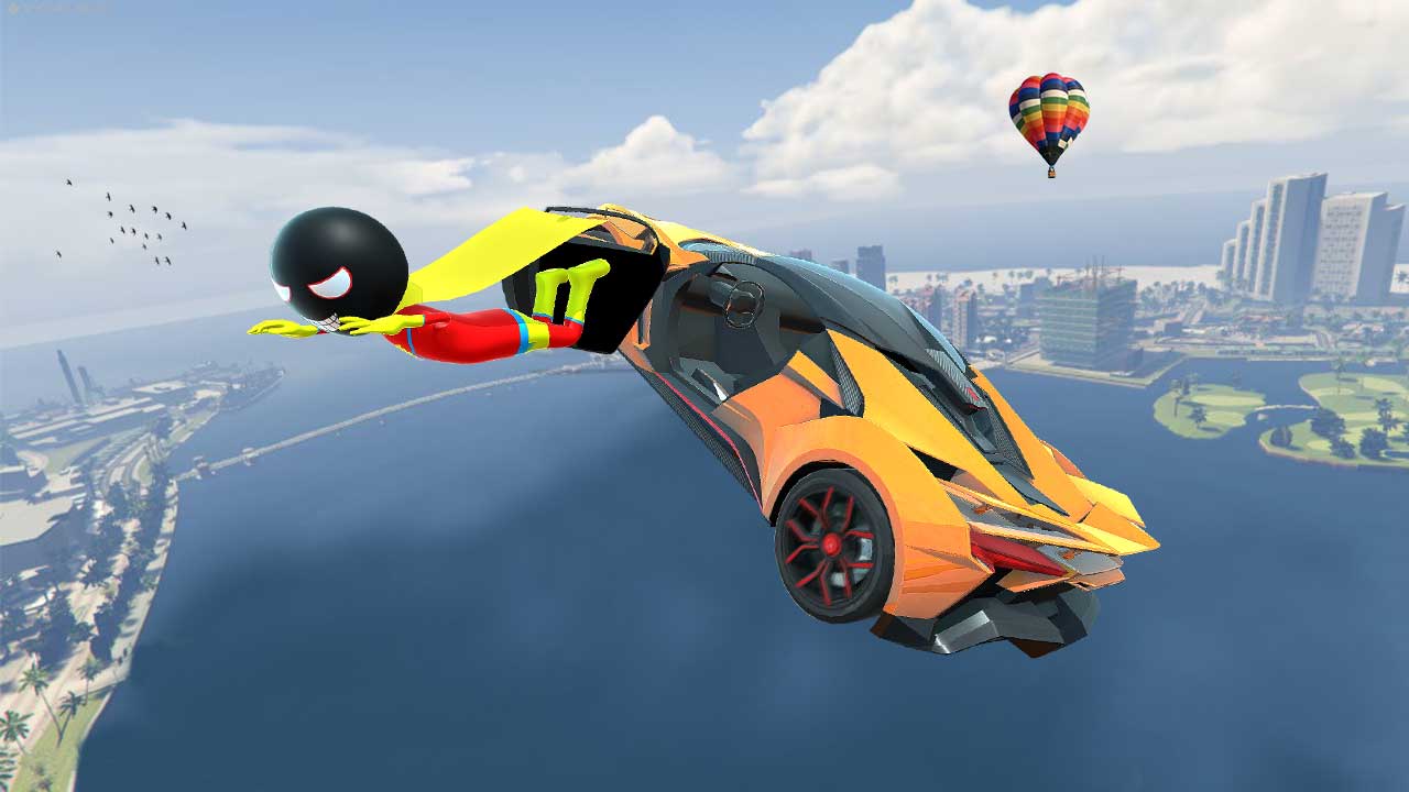 Stickman Extreme Car Stunt Games 3D, Impossible Mega Ramp Car Racing ...