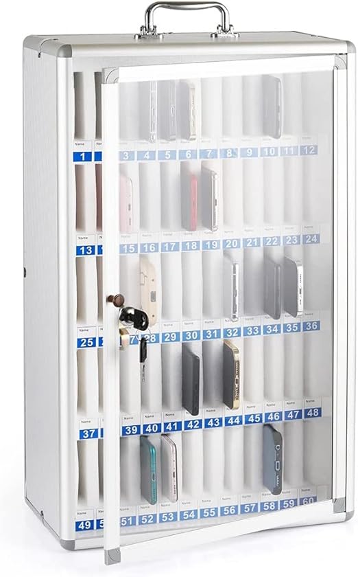Amazon.com: Cell Phones Storage Cabinet 24/36/48/60 Slots Clear Wall ...