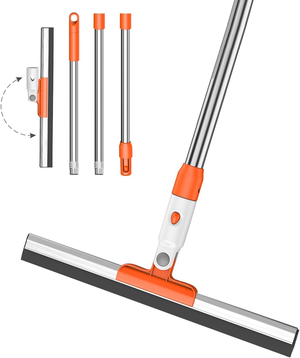 Floor Squeegee, 140 cm Squeegee Broom with Long Handle Water Slide ...