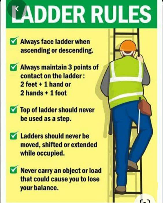 5 Ladder Rules Signage, Waterproof Sticker Fixed on Foam Board and ...