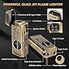 Amazon.com: Cigar Lighter, 4 Jet Flame Torch Lighter, Refillable Butane ...