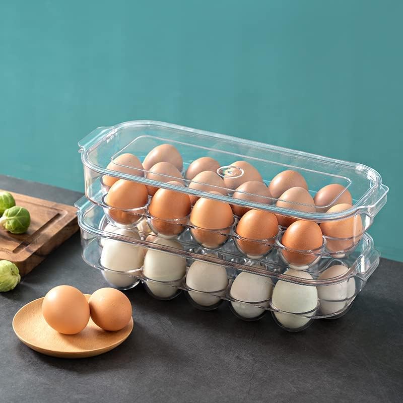 Aekatray Stackable Acrylic Covered Egg Storage Box/Basket, Egg Trays ...
