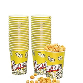 Amazon.com: TOPKITCH 46 Oz Popcorn Cups (40 Pack) Grease Resistant ...