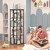 Amazon.com: Aheaplus Rotating Bookshelf, Corner Bookshelf, 360 Display ...