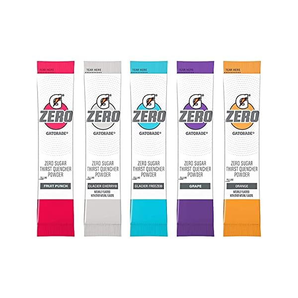 Gatorade G Zero Powder, Individual Packets, 5 Flavor Variety Pack - 4 ...