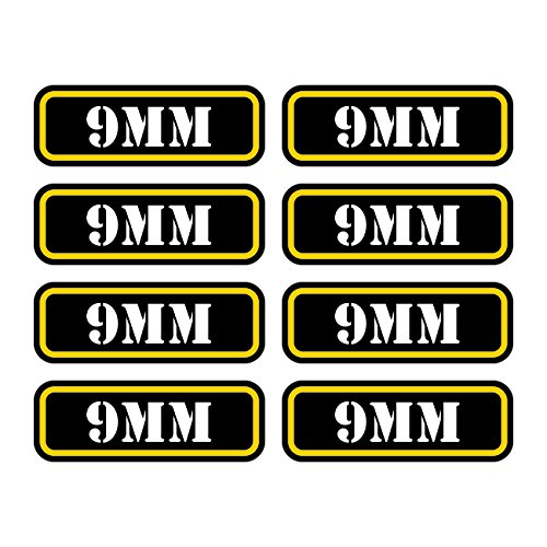 (8X) 9mm Ammo Can Sticker Set Decal Self Adhesive Molon Labe Bullet 9 ...