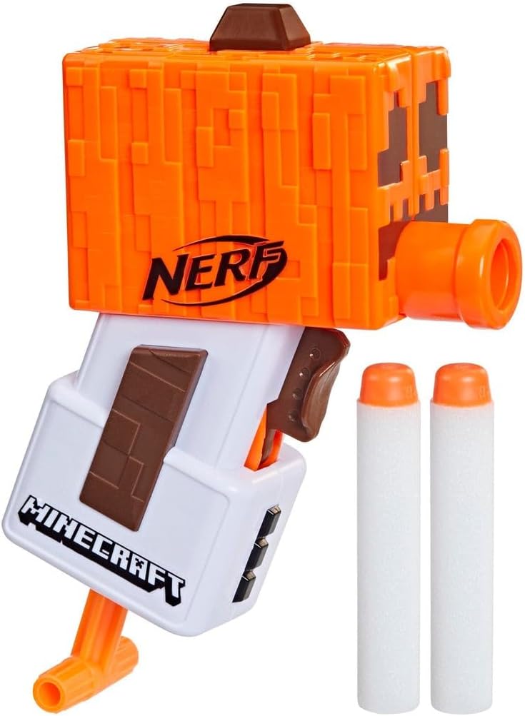 Amazon.com: Nerf Microshot Minecraft Snow Golem Mini Blaster, Minecraft ...