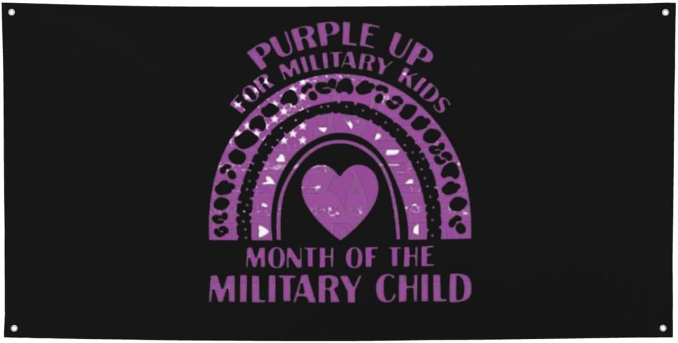 Amazon.com: Purple Up Military Kids Military Child Month Banner ...
