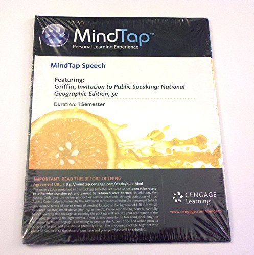 MindTap Mind Tap Speech Access Code for Griffin's Invitation to Public ...