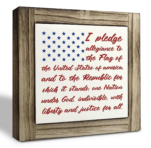 Snapklik.com : Patriotic Wood Plaque Sign, I Pledge Allegiance To The ...