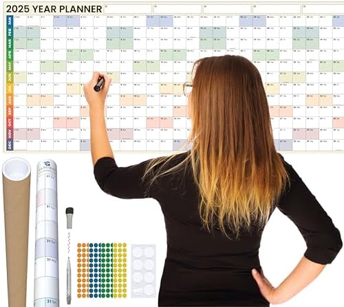 2025 Wall Planner Set 118x42cm Rolled Extra Thick Laminated Wall ...
