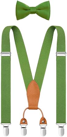 Amazon.com: Shark Tooth Men's Boys' Suspenders and Bow Tie Set ...