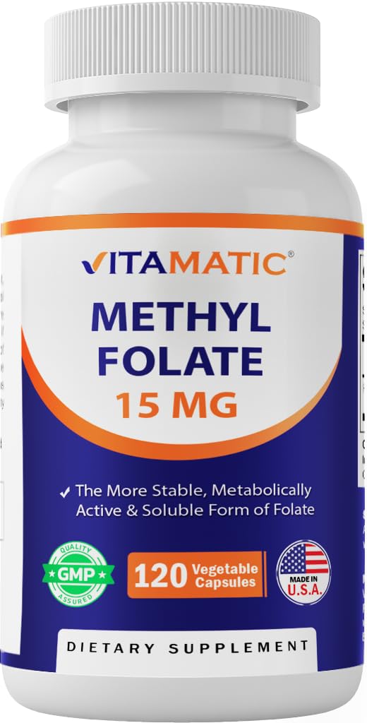 Amazon.com: Vitamatic Methyl Folate 15mg - 120 Vegetable Capsules ...