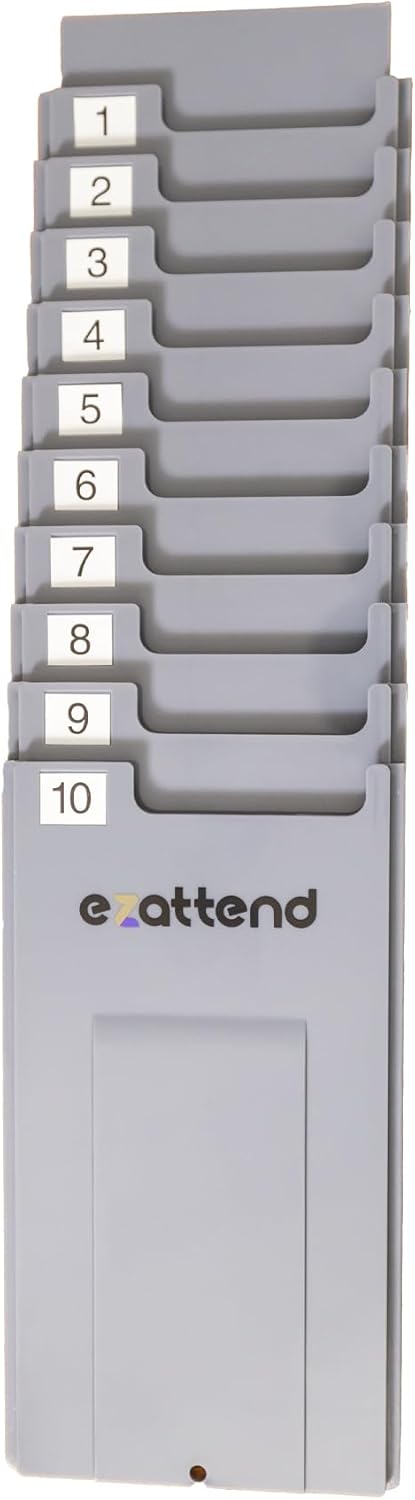 Amazon.com: Ezattend Time Card Rack Single Row 10 Slots, for 3 3/8 x 7 ...