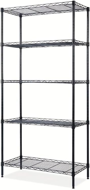Amazon.com: 1pc Black 5-tier Storage Rack, Heavy Duty Storage Shelving ...