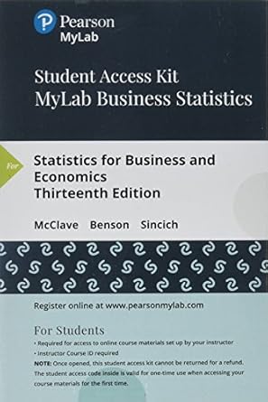 Statistics for Business and Economics - MyLab Statistics with Pearson eText: McClave, James ...