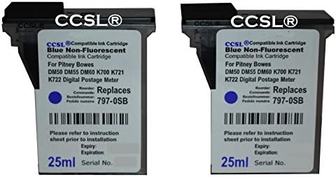 Pitney Bowes Genuine Original DM60 K721 K222 Smart Blue Franking Ink ...