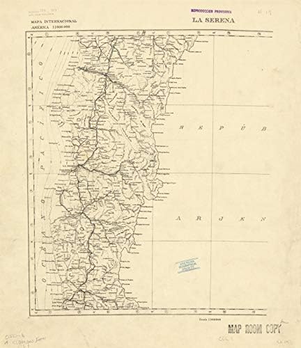 Mapa pictórico histórico La Serena, Chile 1913, Mapa internacional ...
