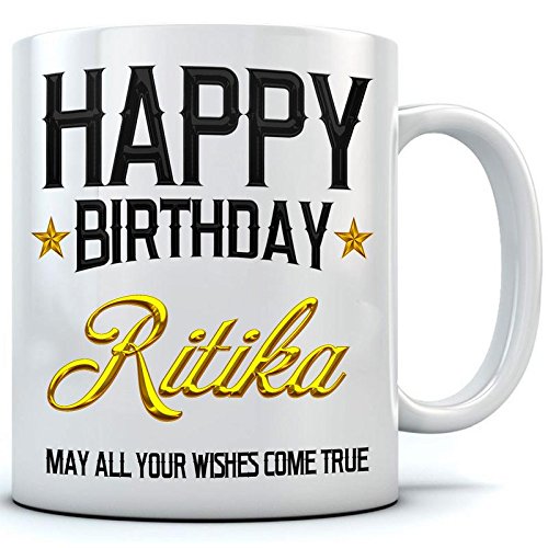 Buy Happy Birthday Ritika Name Printed Ceramic Coffee Mug. 350 ml. Best ...