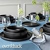 Amazon.com | over&back 16-Piece Stackable Dinnerware Dish Set ...
