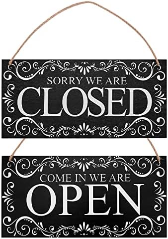 Luckious Open and Closed Sign - Double Sided Reversible "Come in We're ...