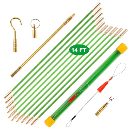Snapklik.com : 14FT Wire Fish Tool Electrical Wire Snake Fish Tape Fish ...